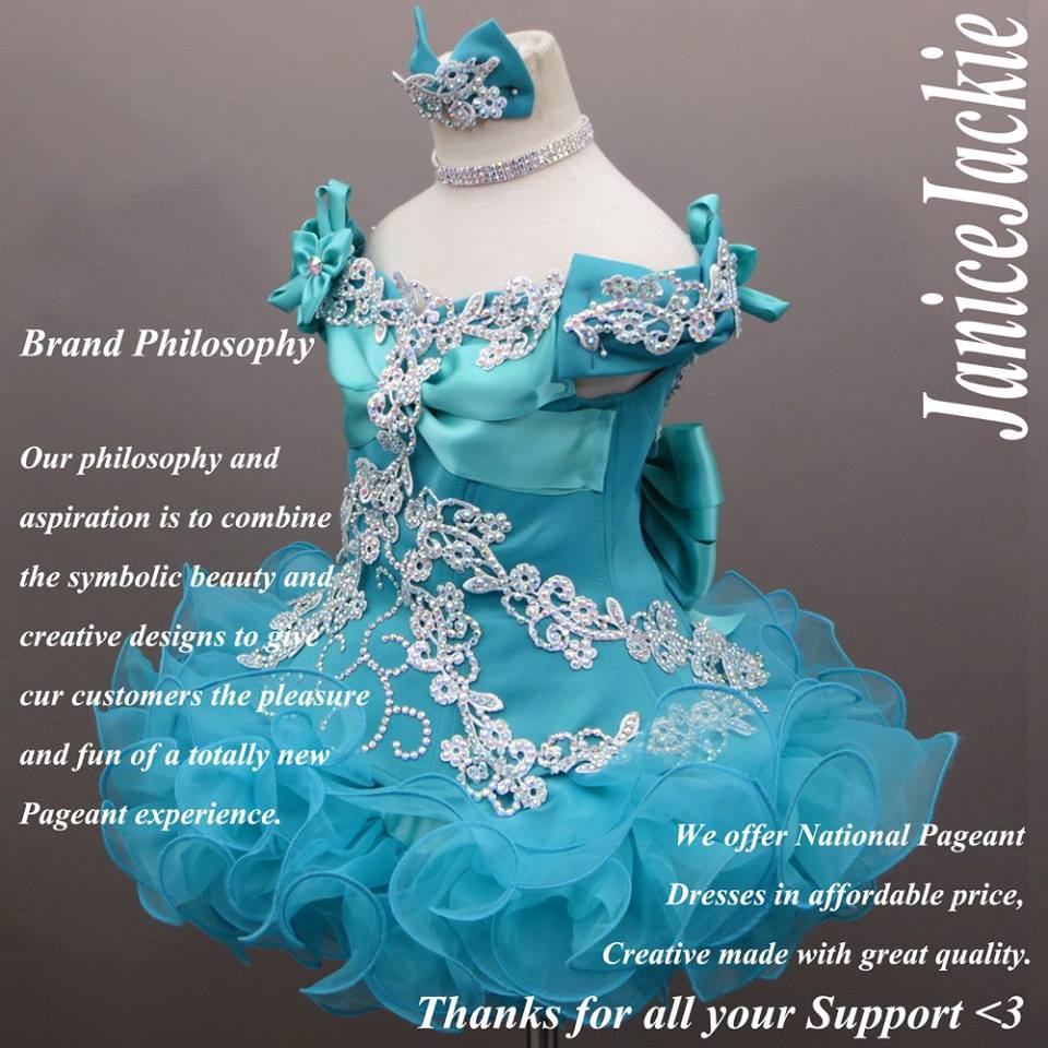 (#239) Off shoulder flare glitz national pageant dress. (sea green) no ...