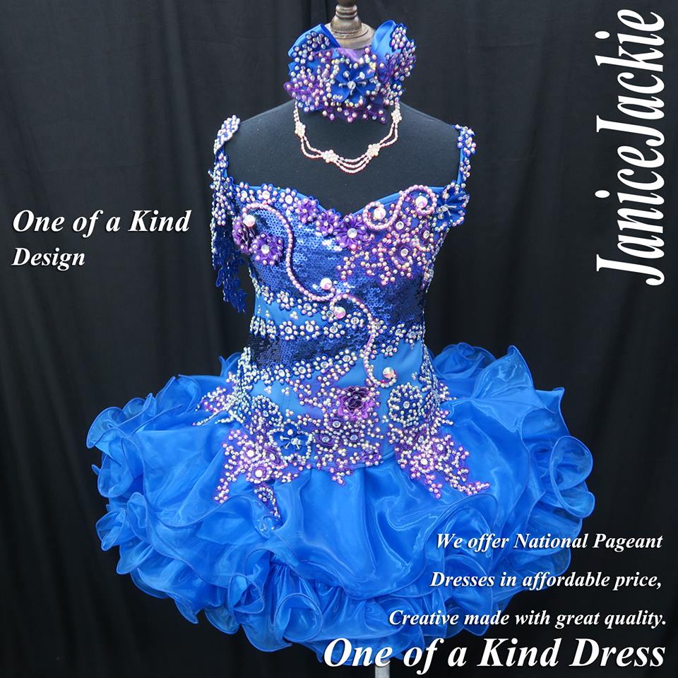 (DRESS EXAMPLE) Straps flat glitz national pageant dress. (blue purple ...
